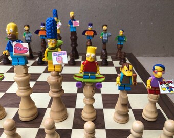 Vintage the Simpsons 3D Chess Set With Folding Board Complete With 32 ...