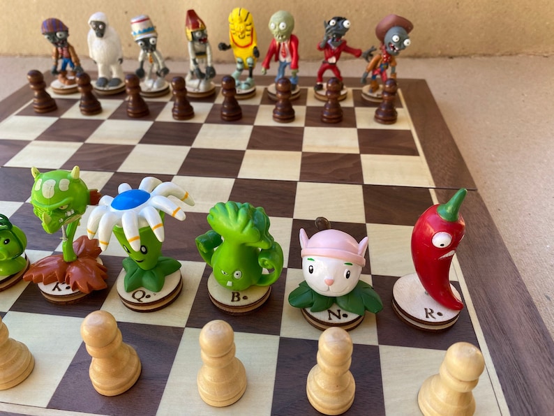 6 Plants Vs Zombies Small Chess Set - Etsy