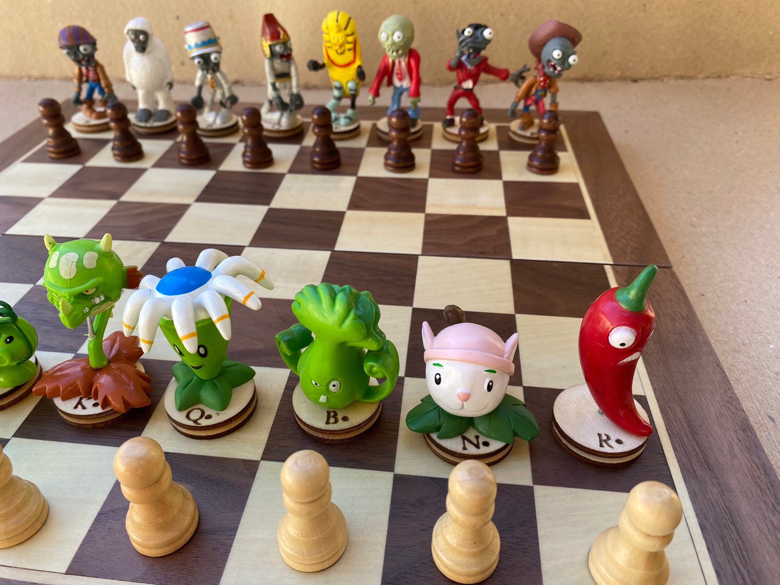 6 Plants Vs Zombies Small Chess Set - Etsy