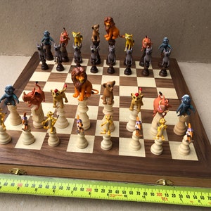 Magnetic Felt Lined Lion King Chess Set - Etsy