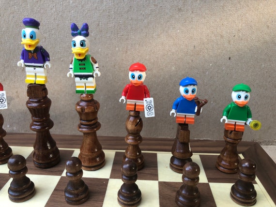 Donald Duck Block Chess Set | Etsy