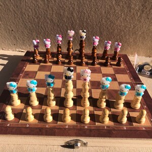 Cats Hello Kitty Chess Set - Etsy