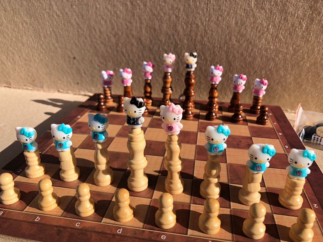 Cats Hello Kitty Chess Set - Etsy
