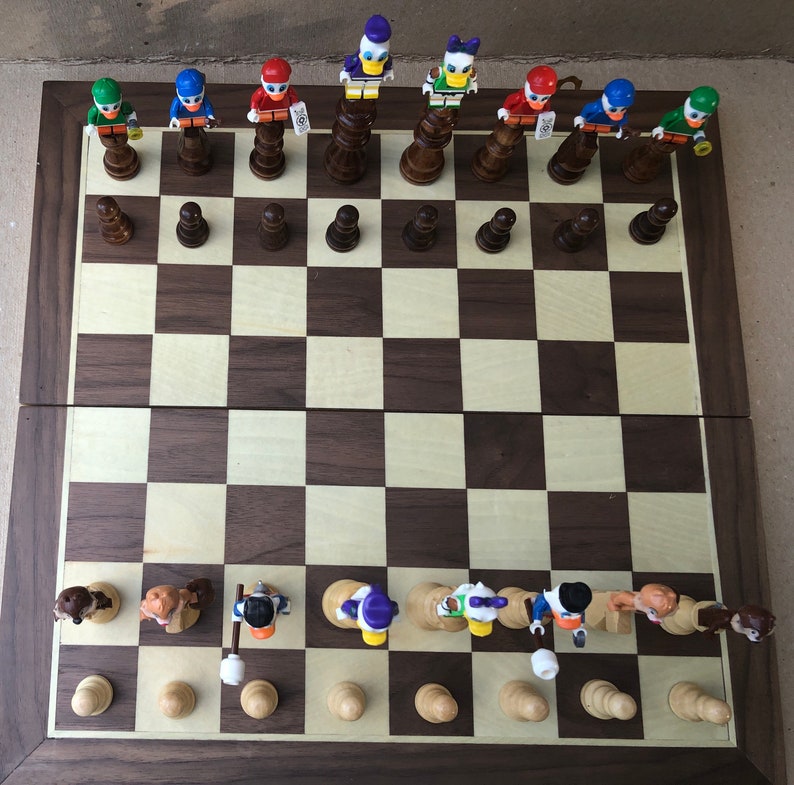 Donald Duck Block Chess Set - Etsy