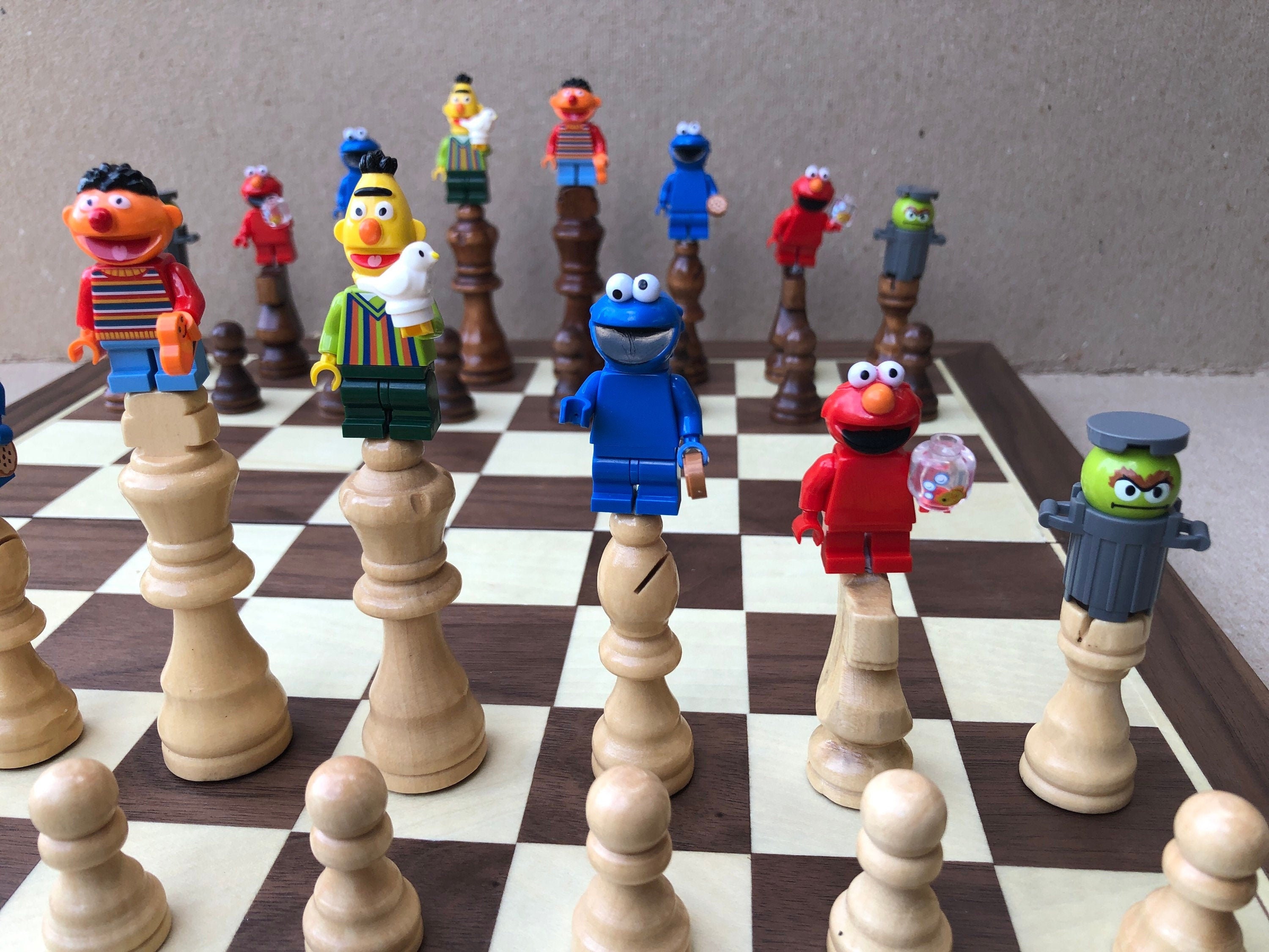 Sesame Street Block Chess Set - Etsy