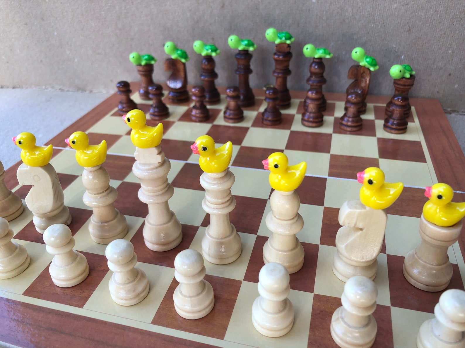 Duck V Turtle Cute Chess Set - Etsy