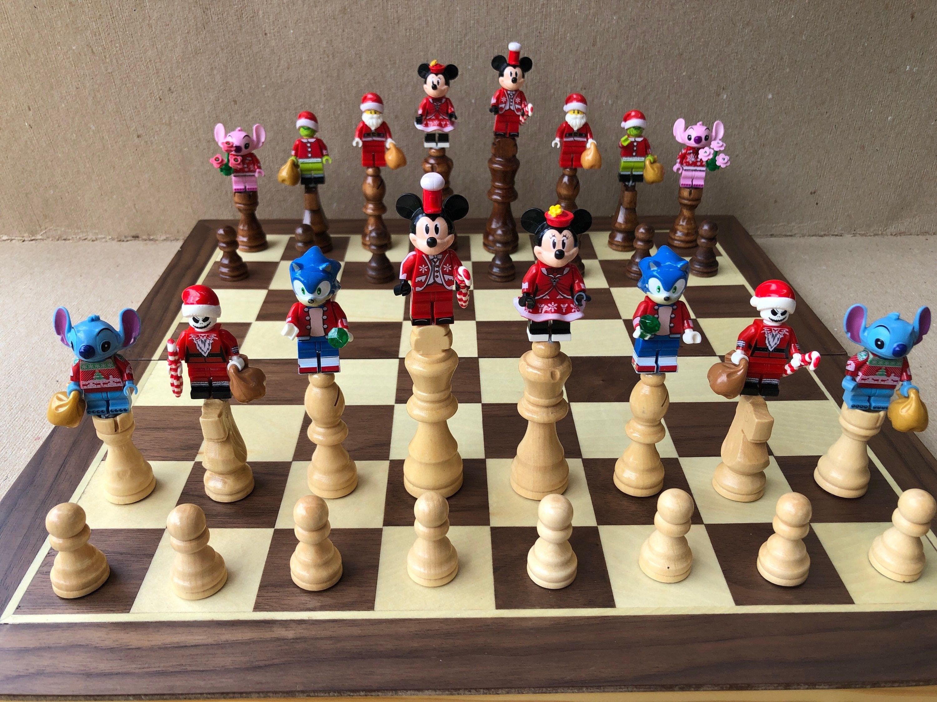 Mickey Mouse Block Chess Set - Etsy