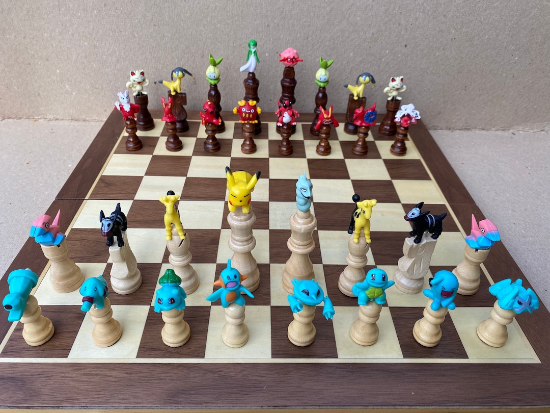 Pokemon Chess Set - Aqua Red - Etsy