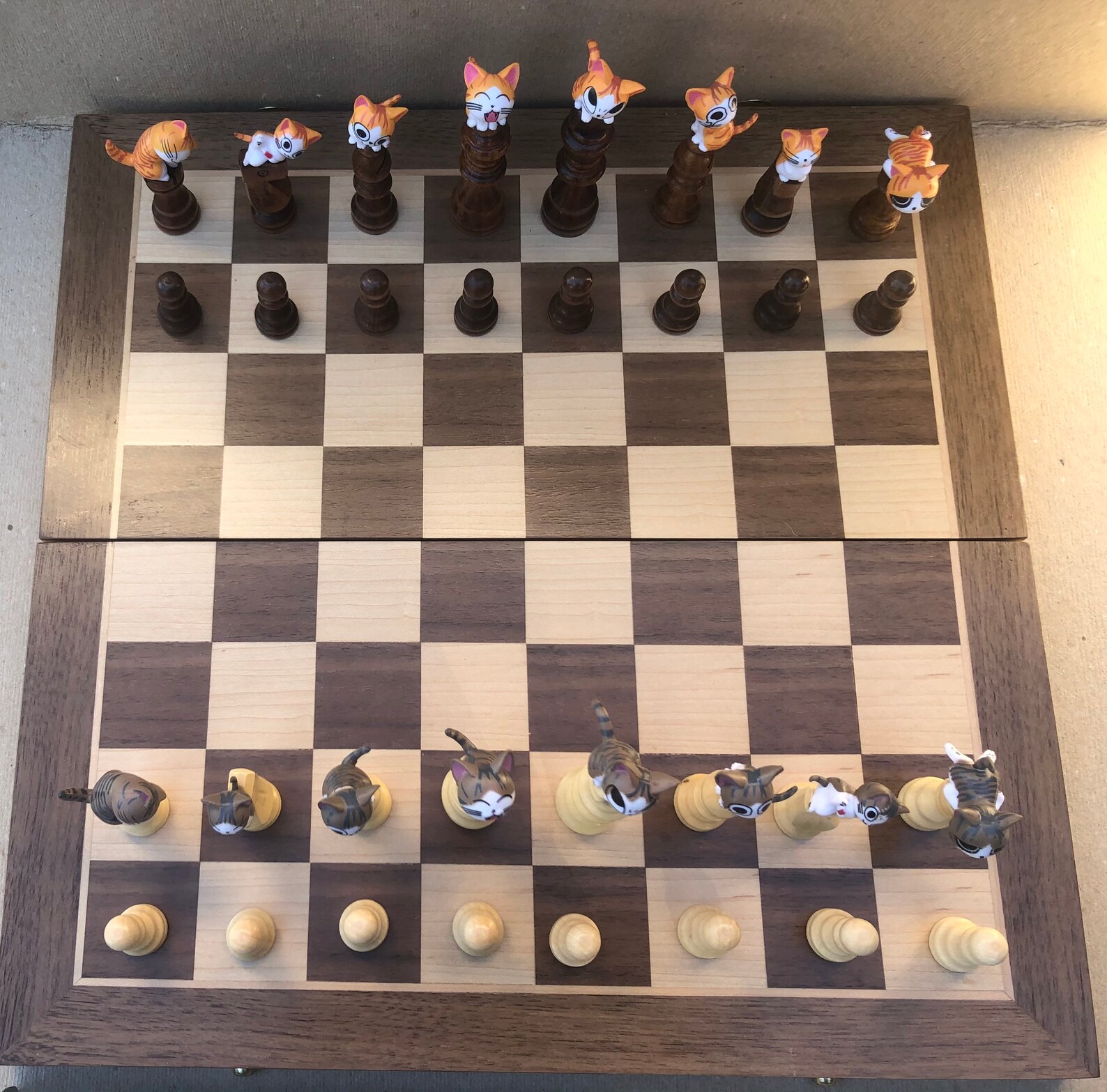 Cats Orange Grey Chess Set - Etsy