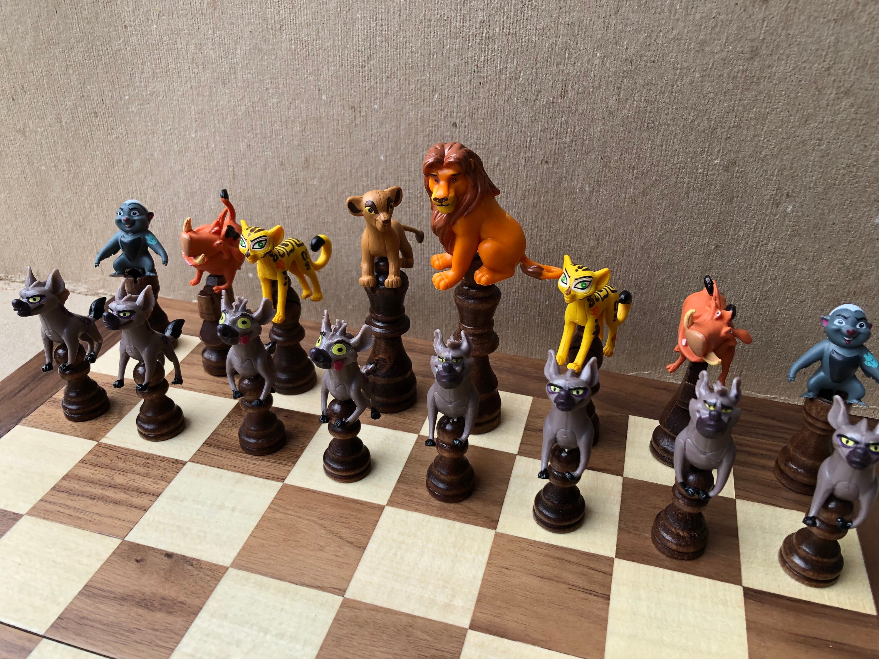 Magnetic Felt Lined Lion King Chess Set - Etsy