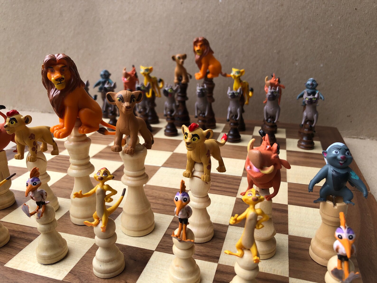 Magnetic Felt Lined Lion King Chess Set - Etsy