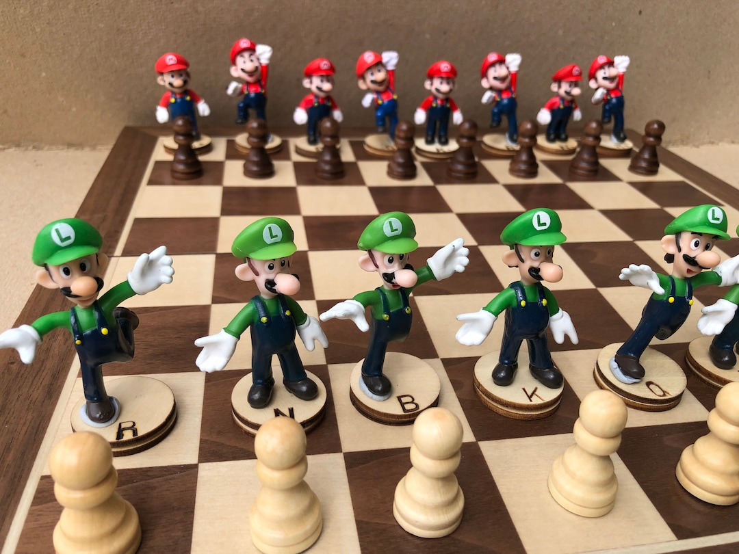 Mario V Luigi Chess Set - Etsy