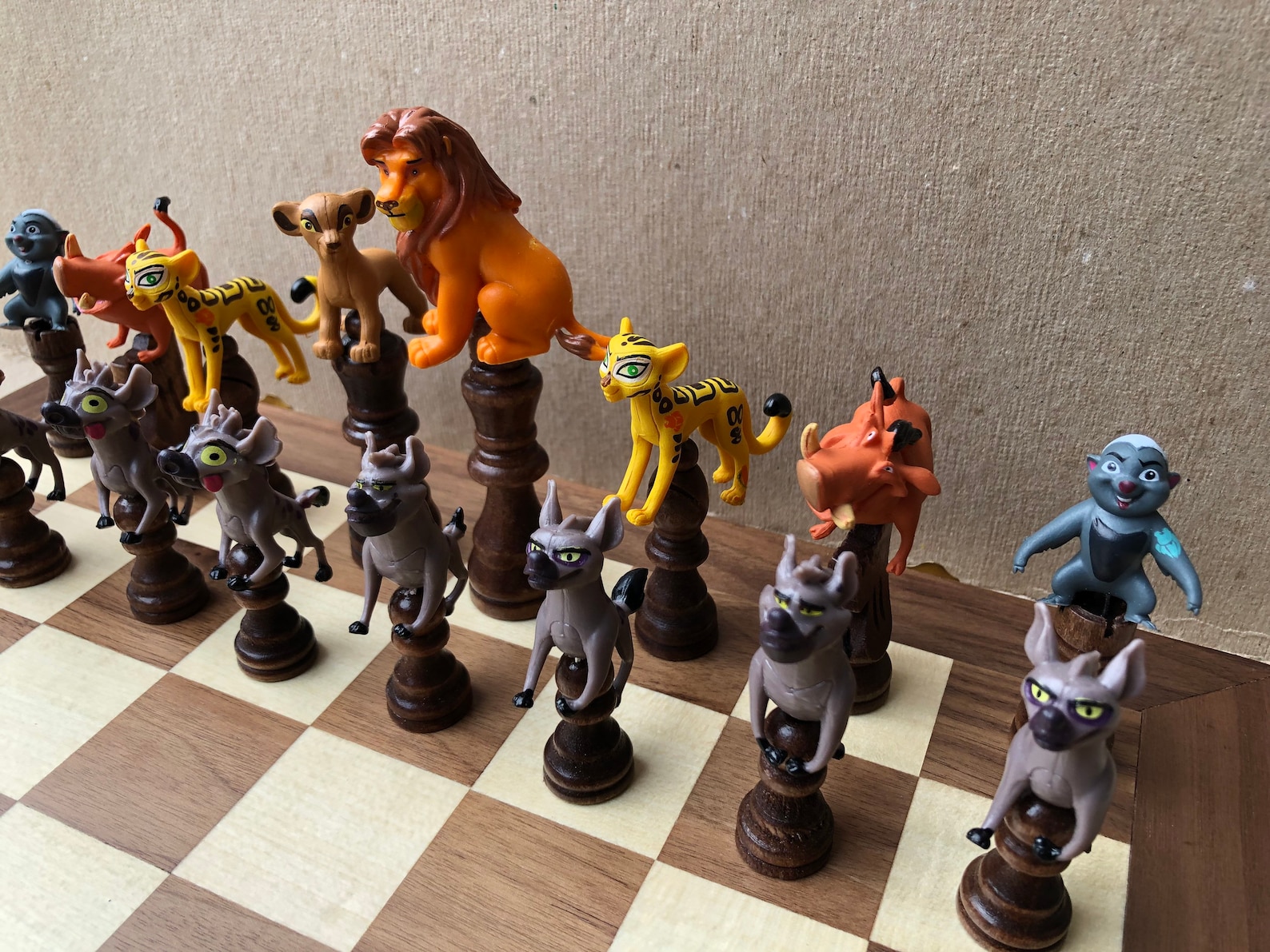 Magnetic Felt Lined Lion King Chess Set - Etsy
