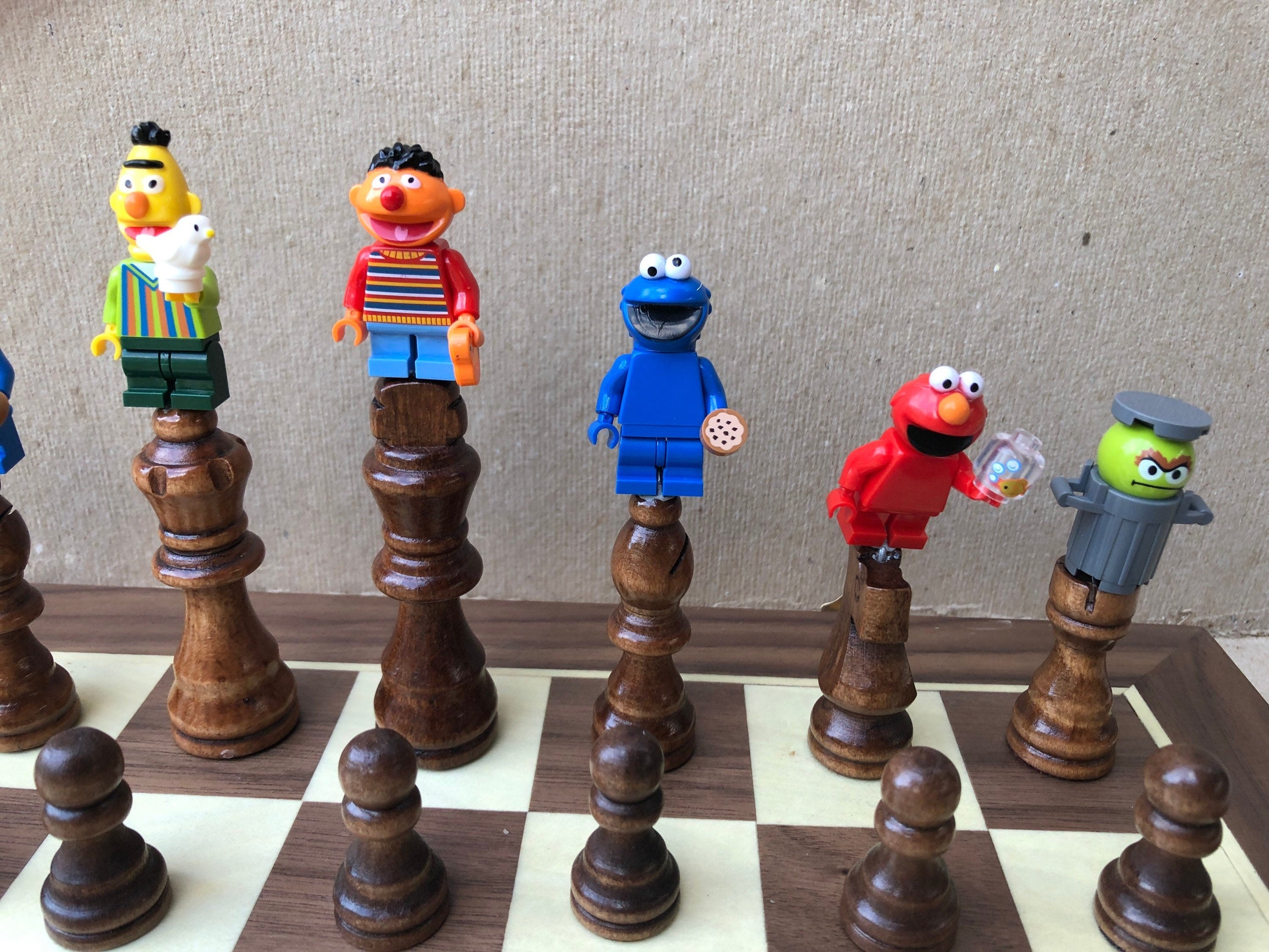 Sesame Street Block Chess Set - Etsy
