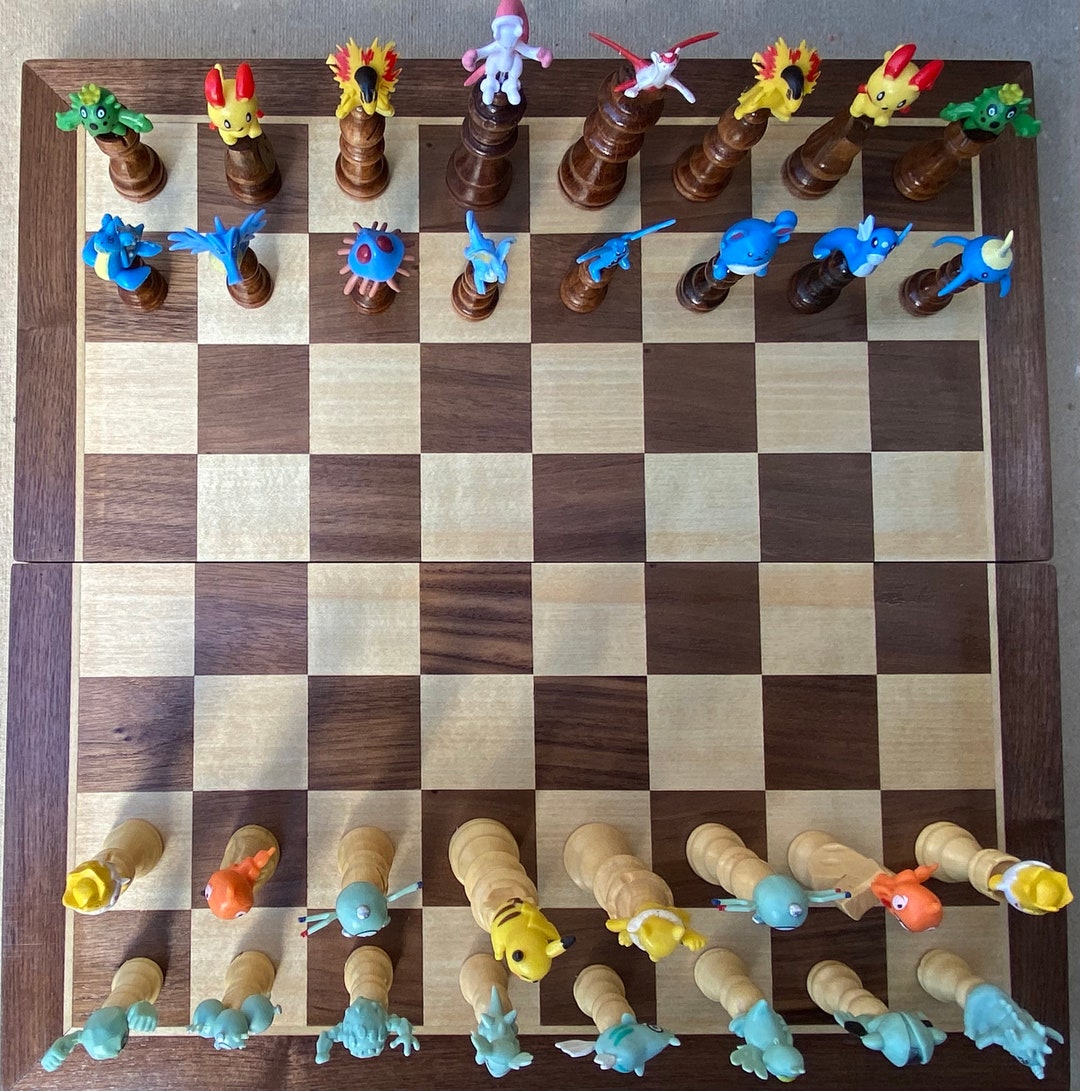 Pokemon Chess Set Aqua Blue1 - Etsy