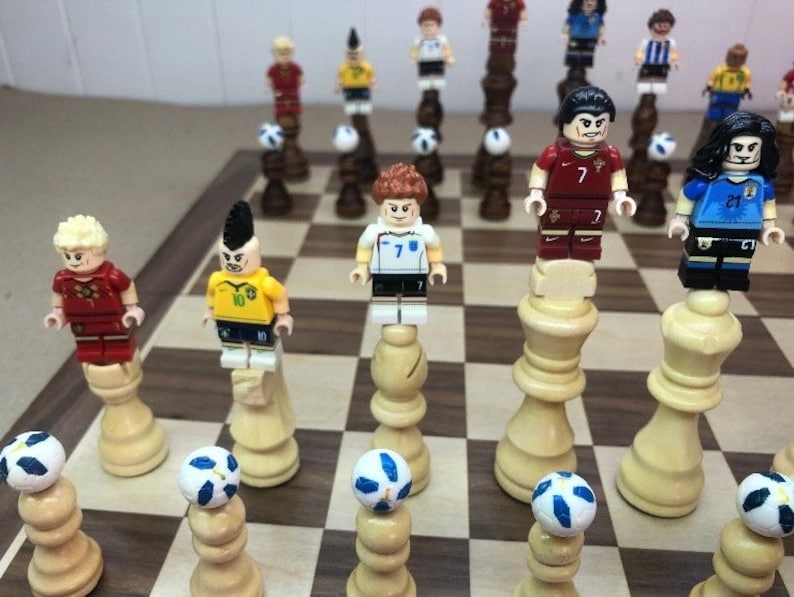 Soccer Messi or Ronaldo Football Chess Set - Etsy