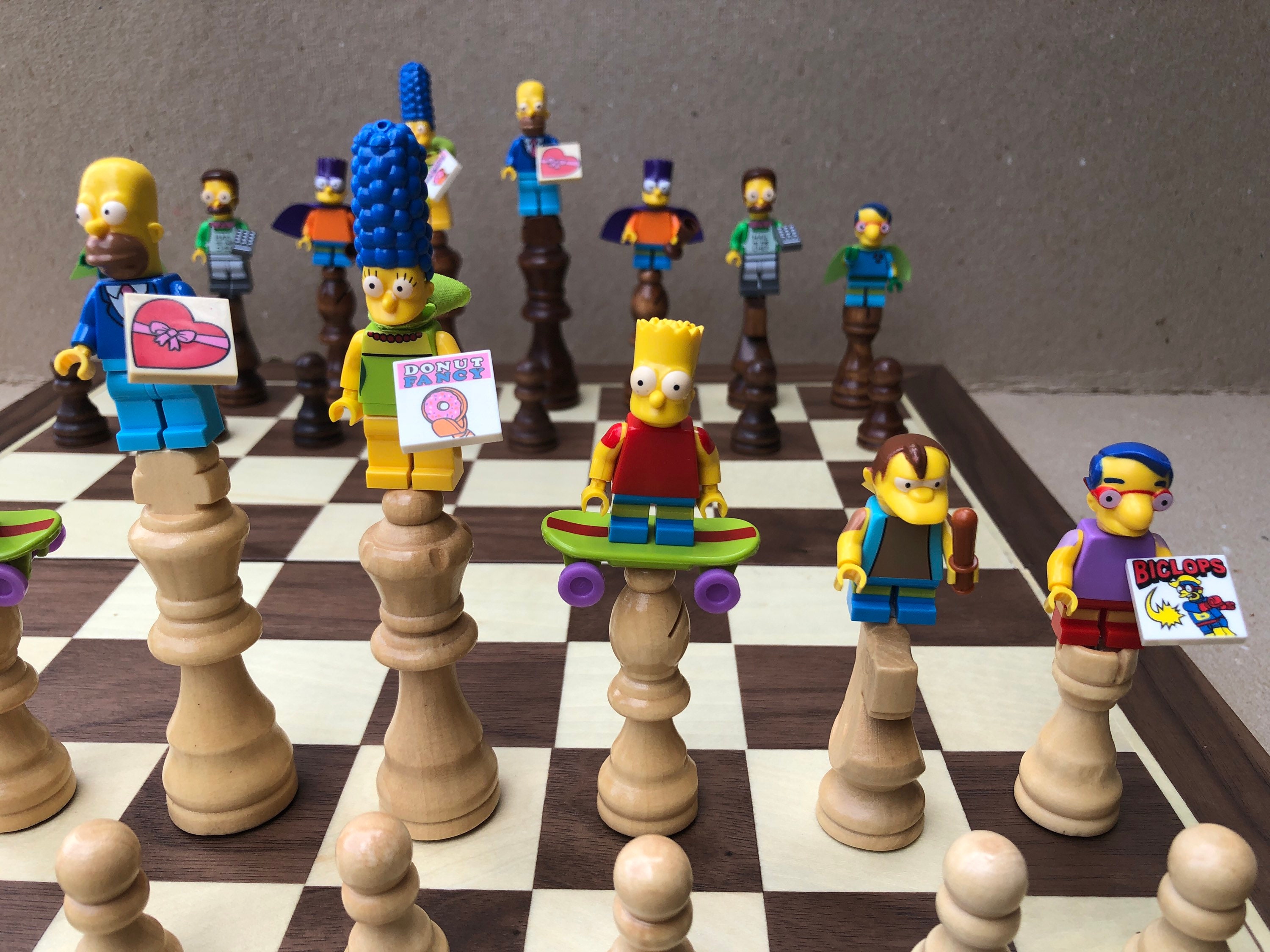 The Simpsons Block Chess Set | Etsy Australia