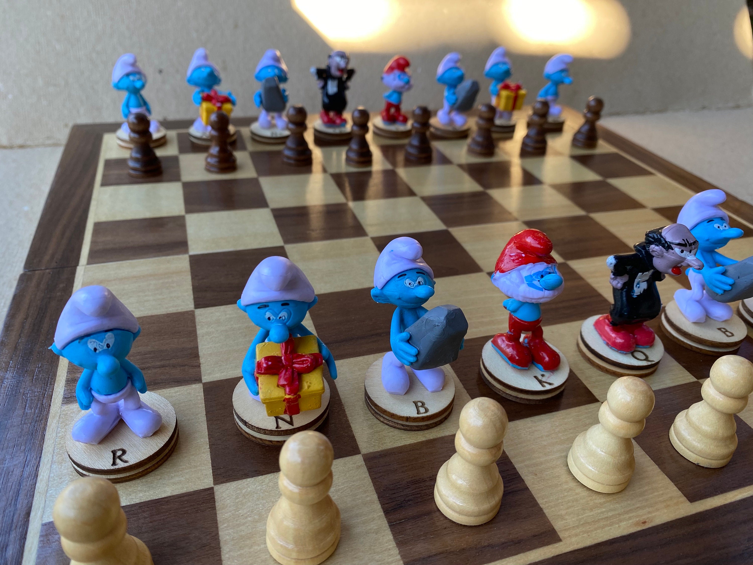 Smurfs Chess Set - Etsy