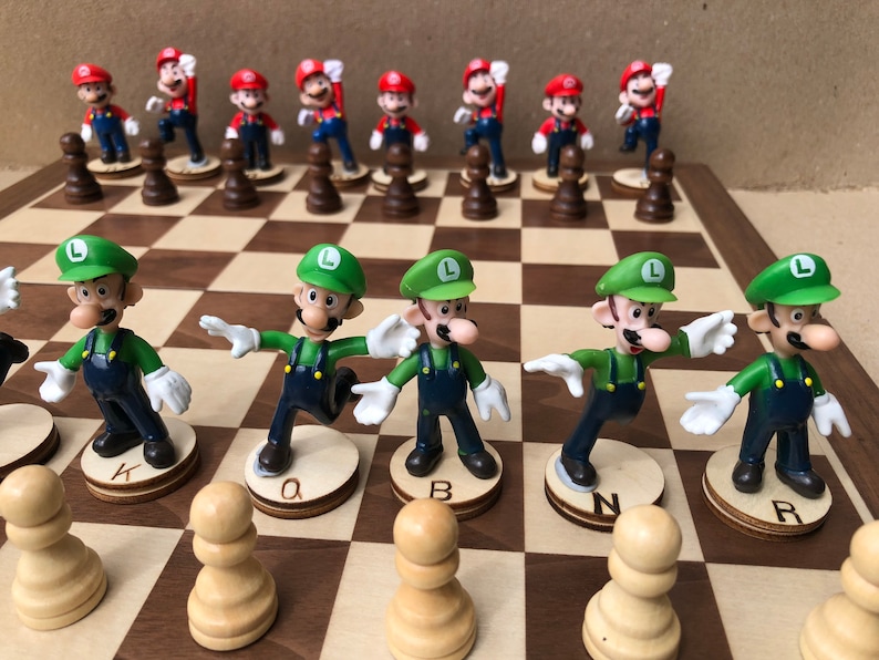 Mario V Luigi Chess Set - Etsy