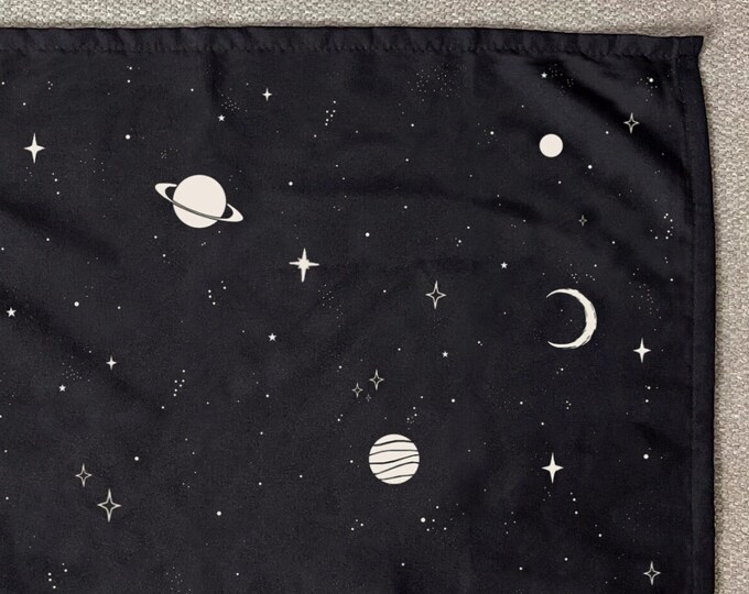 Celestial Bandana, Stars and Moon Neck Scarf, Astronomy Fabric All-over ...
