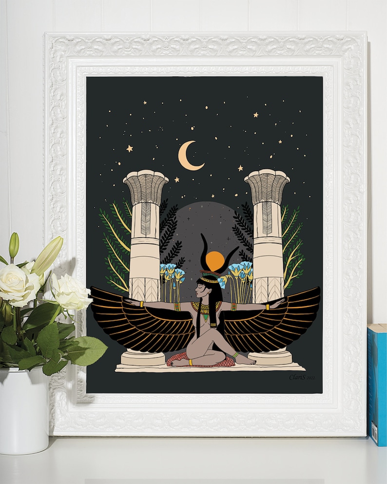 Isis Goddess Poster Egyptian Goddess Art Print Spiritual - Etsy
