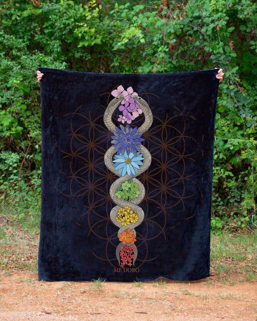 Chakra Blanket, Kundalini Awakening Velveteen Plush Blanket, Thick Yoga ...