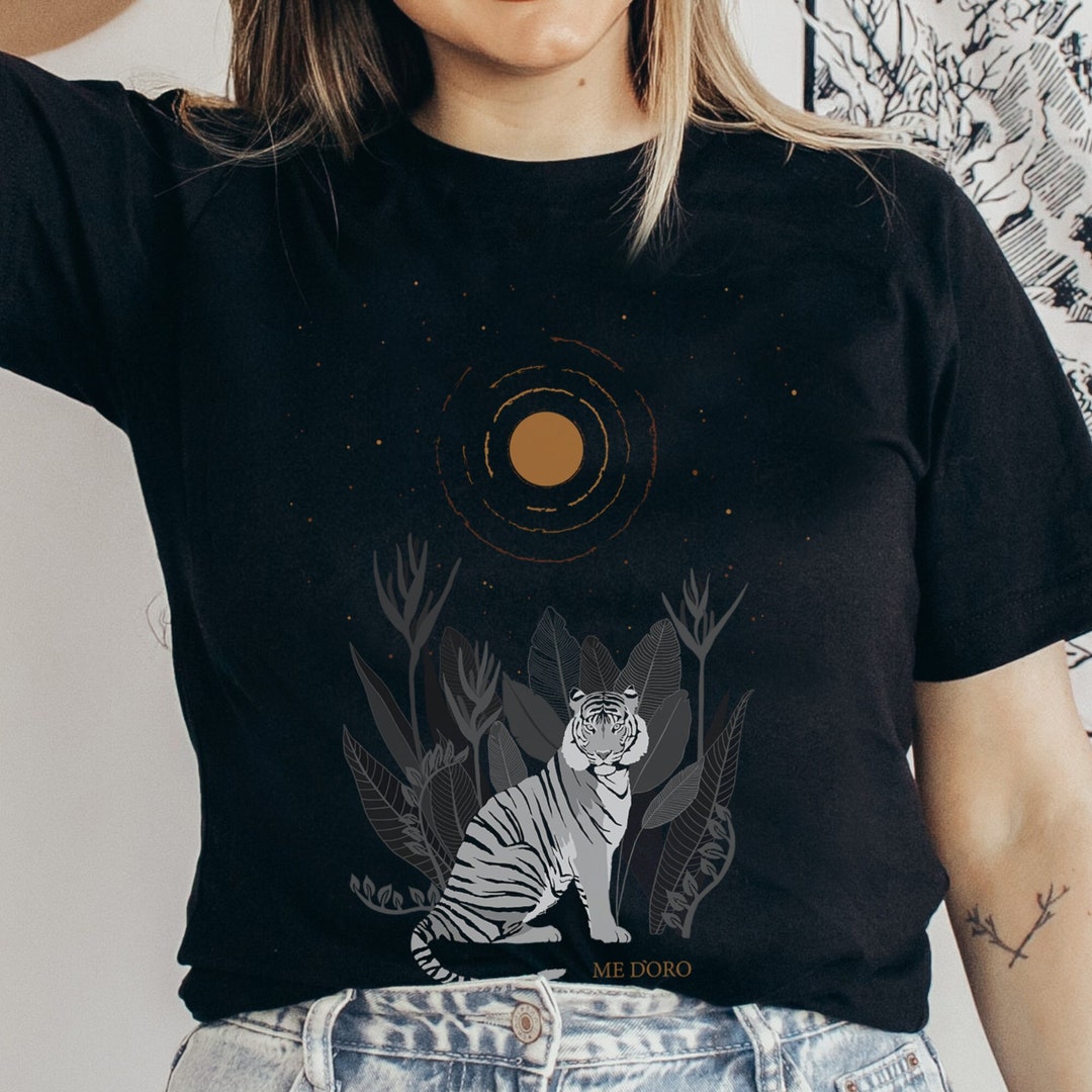 Tiger Graphic Tee: Celestial Jungle Animal Shirt - Etsy