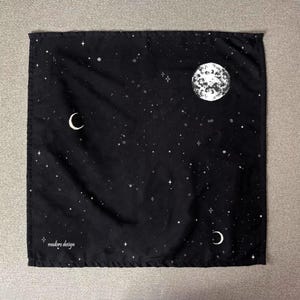 Celestial Bandana, Stars and Moon Neck Scarf, Astronomy Fabric All-over ...
