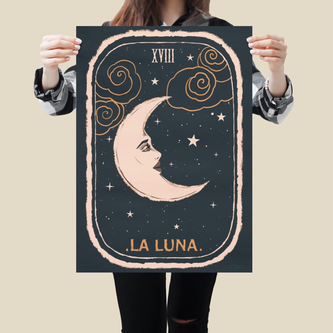 La Luna Tarot Card Print: Celestial Witchy Wall Art - Etsy
