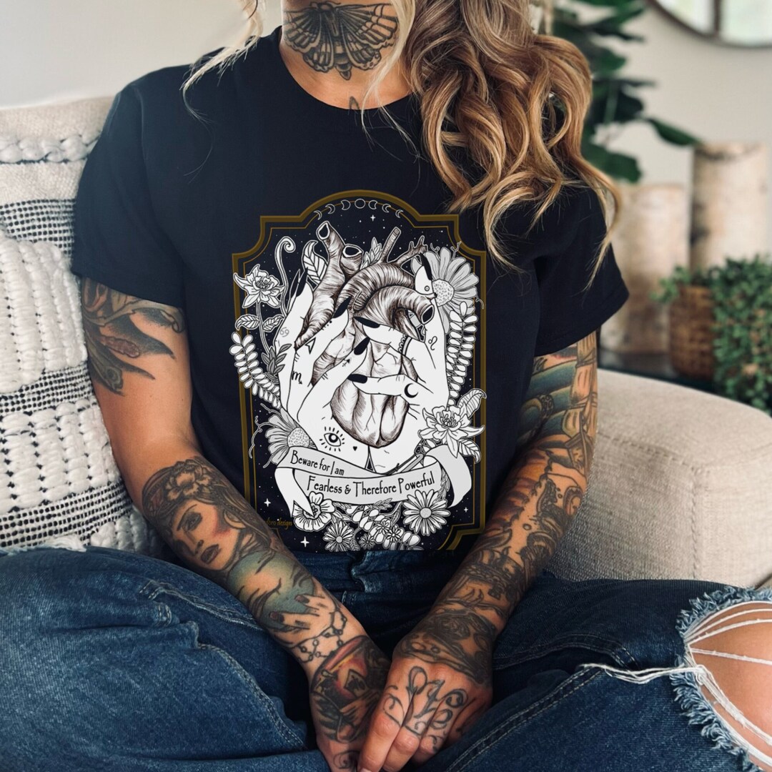 Fearless and Powerful Shirt, Witchy Hands Witch Shirt, Floral ...