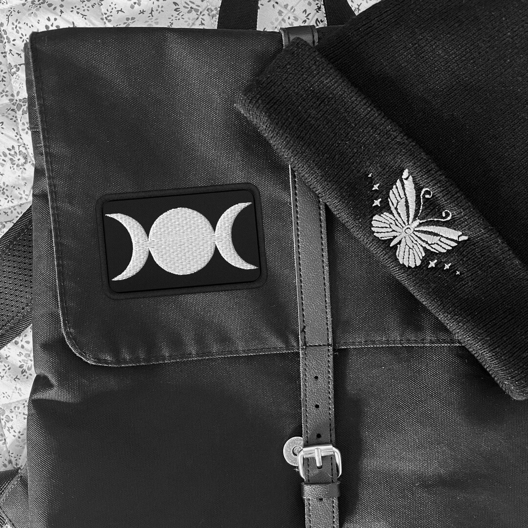 Triple Moon Patch, Triple Goddess Embroidered Patch, Pagan Wicca Witch ...