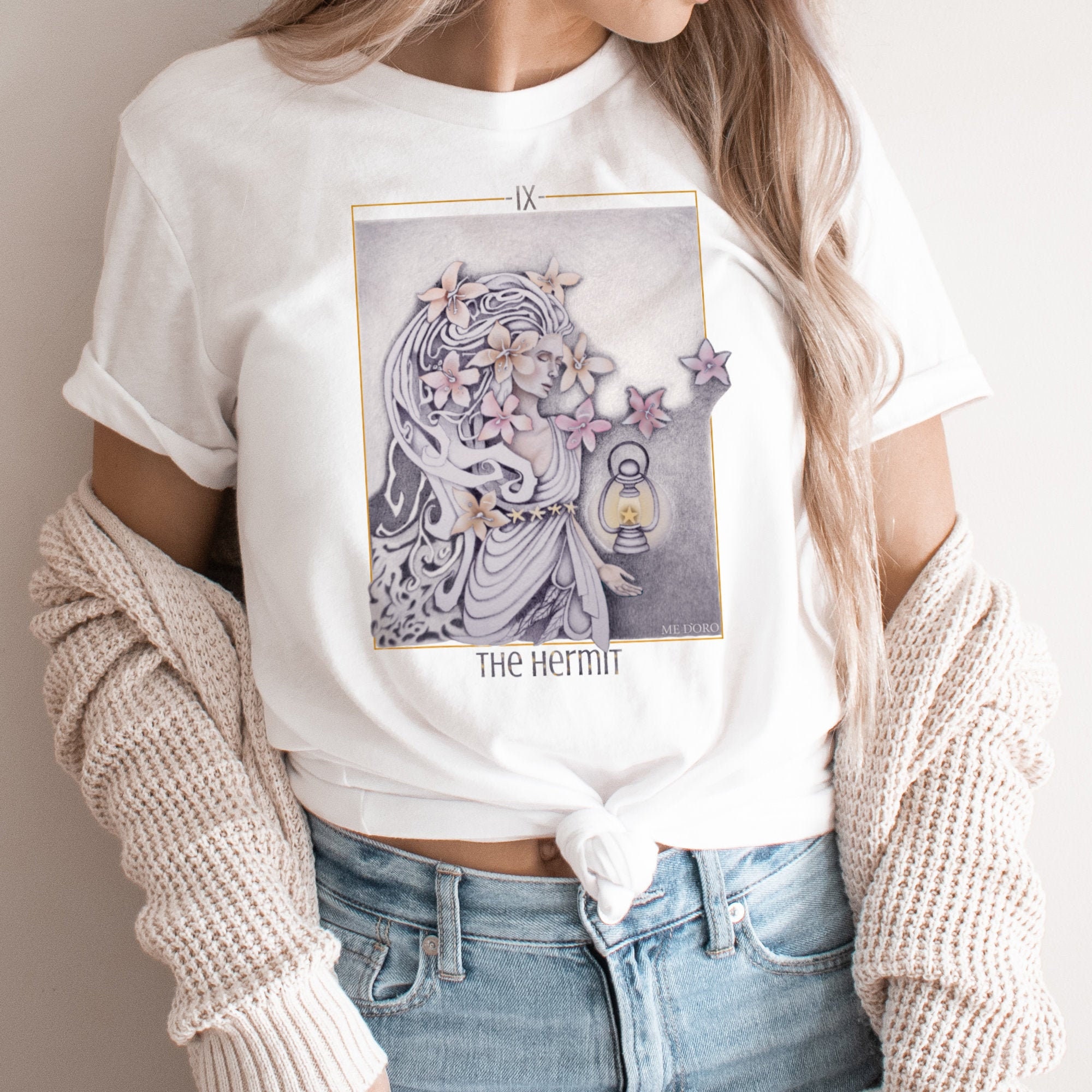 The Hermit Tarot Card Shirt Tarot Cloth Spiritual Tshirt | Etsy
