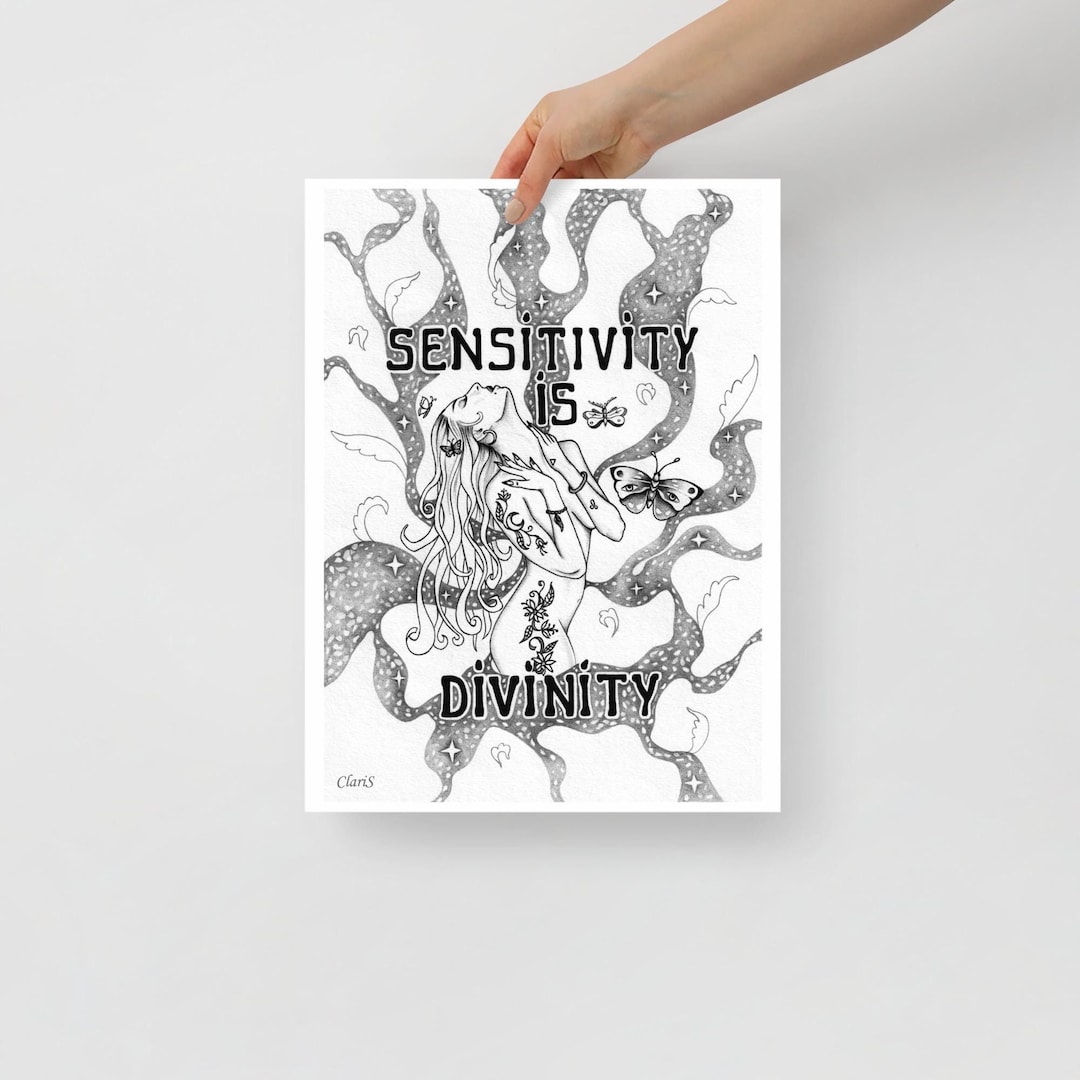 Sensitivity is Divinity Nude Female Art Poster, Goddess Art Print ...