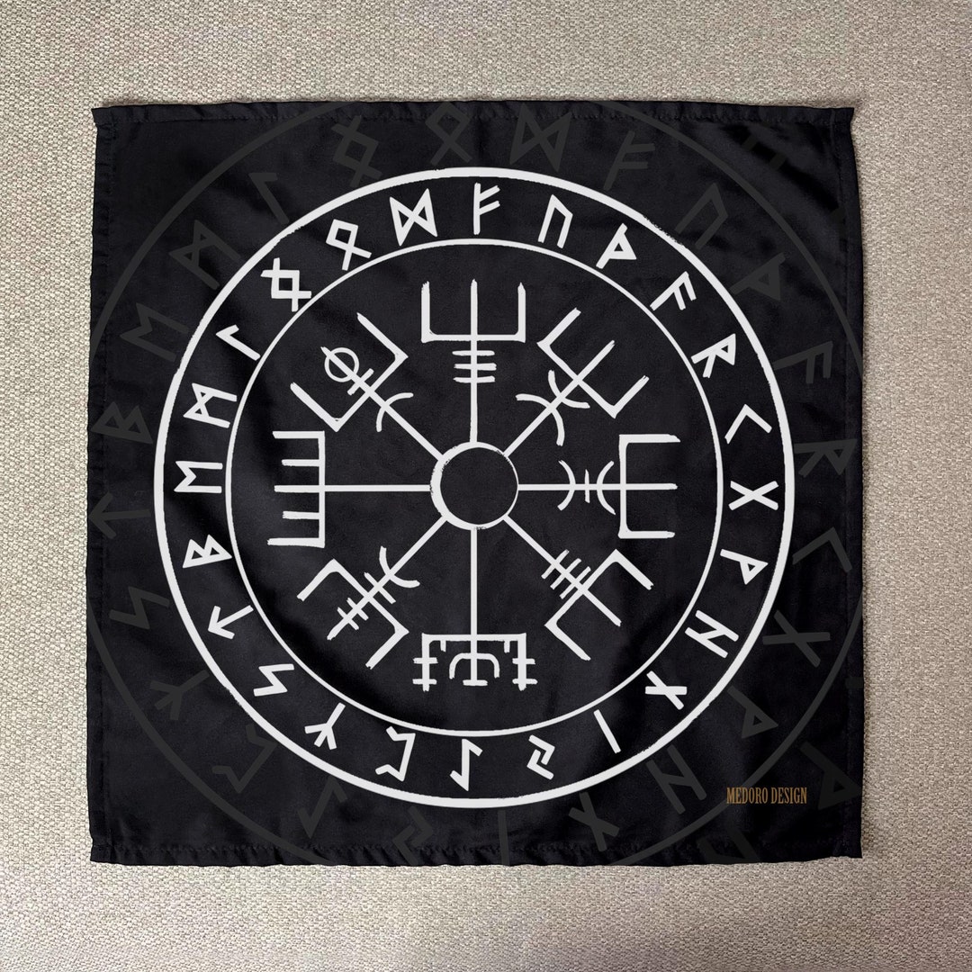 Vegvisir Viking Compass Head Scarf, Witchcraft Witchy Hair Scarf, Norse ...