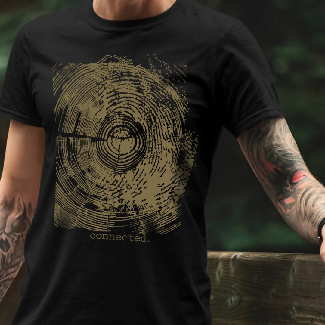 Tree Rings Fingerprint Nature Shirt, Forest Hiking Unisex Tshirt ...