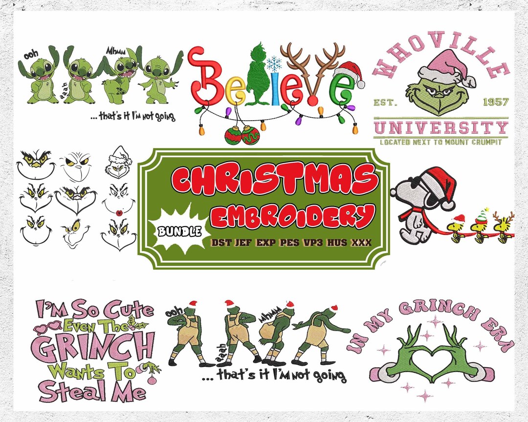 Cute Christmas Theme Character Digital Embroidery Design File - Etsy