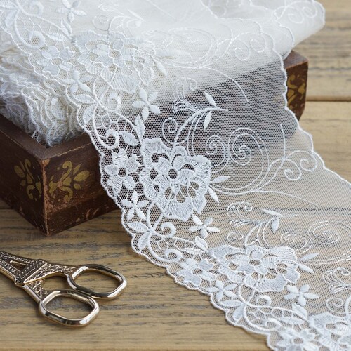 Soft White Wide Lace Trim 5.91 15 Cm Ivory Lace - Etsy