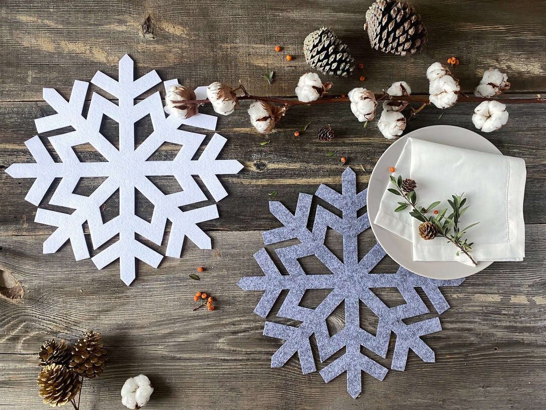 Snowflake Placemat, Felt Christmas Placemats for Table Decoration, 15. ...