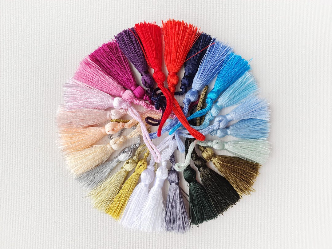 Charm Tassel – 5 Pcs 1.5” (4 Cm) | Silky Mini Bag Tassels With Loop for ...