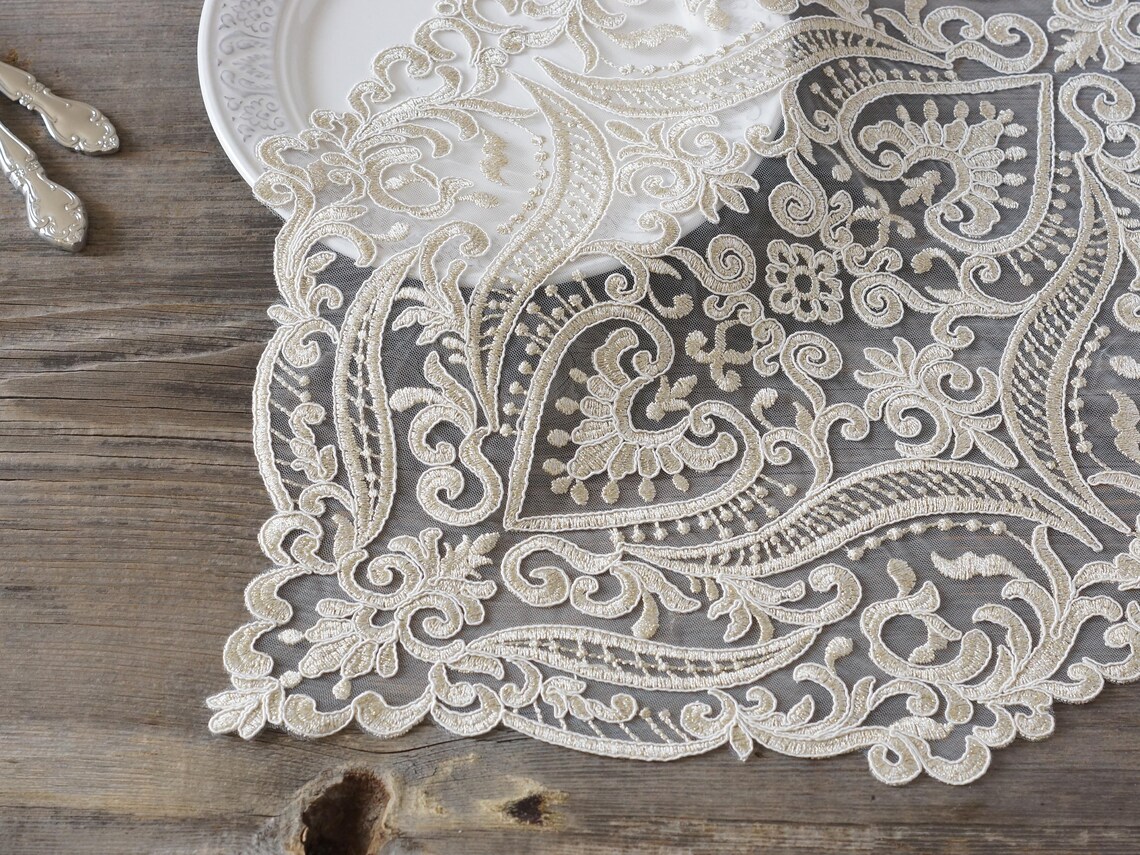Gold Oval Lace Placemat Victorian Vintage Style Doily - Etsy