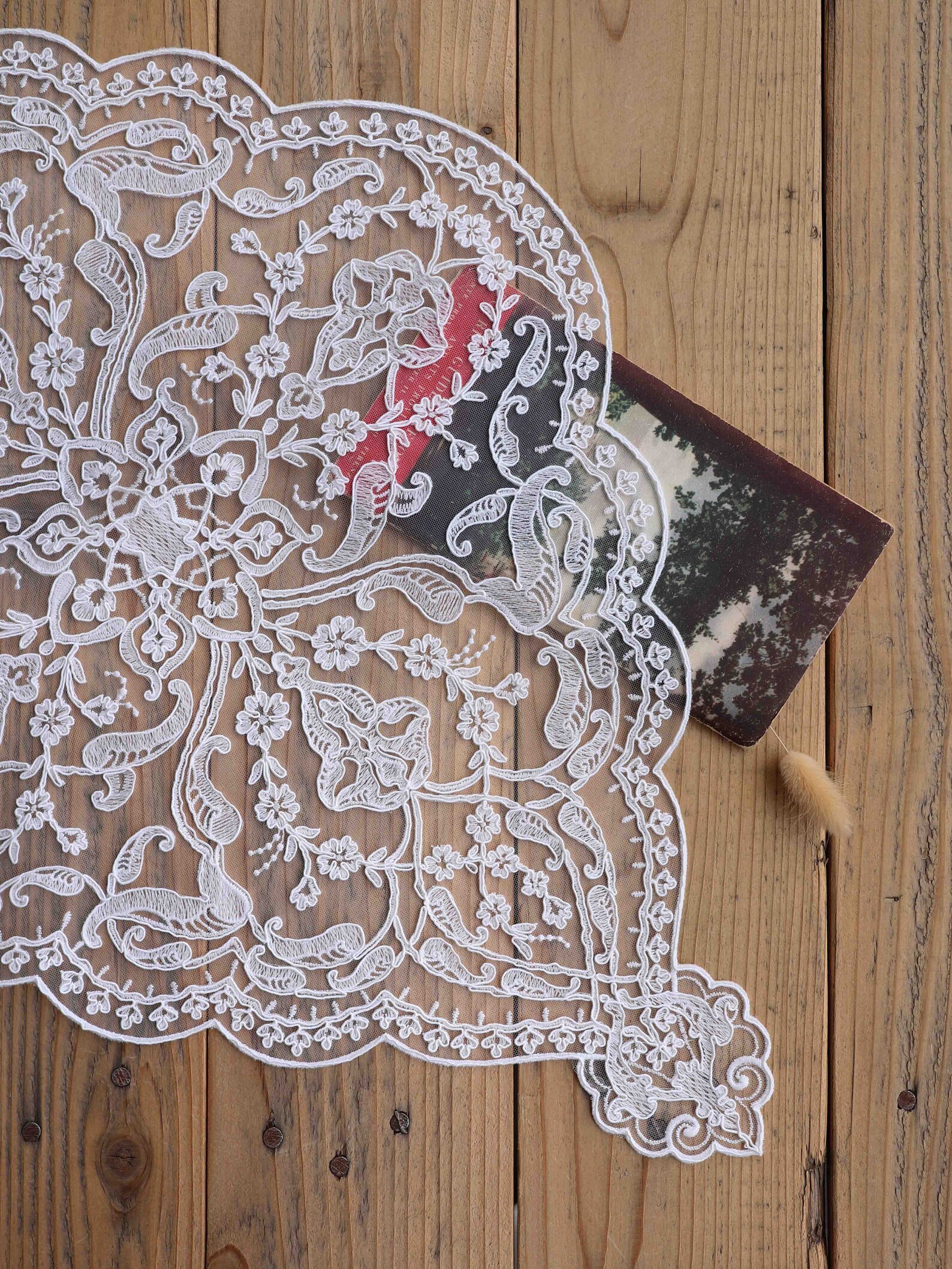 Vintage style french lace doily lace placemat soft white / | Etsy