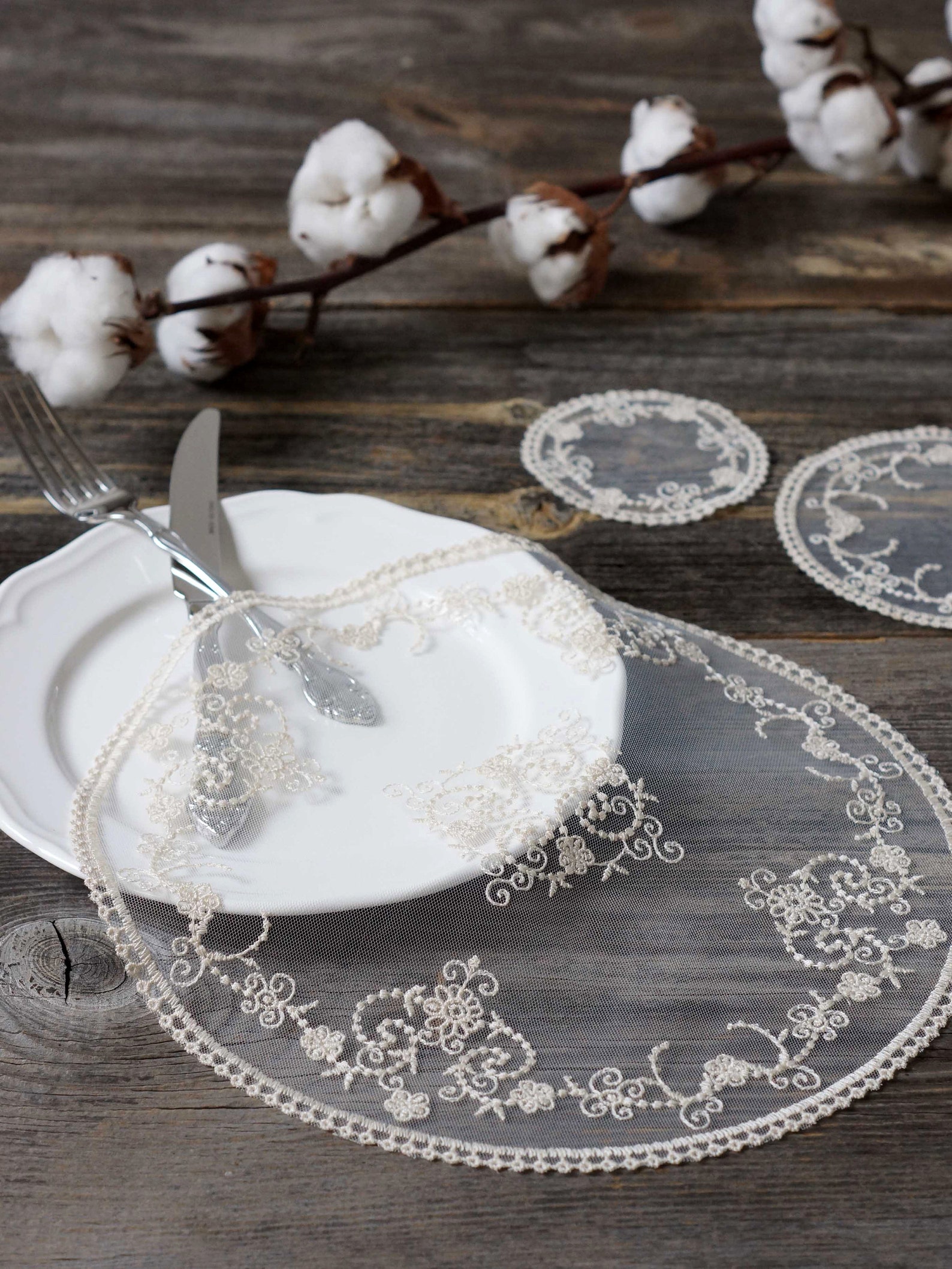 Round Lace Doilies White and Beige Vintage Cotton French Lace - Etsy