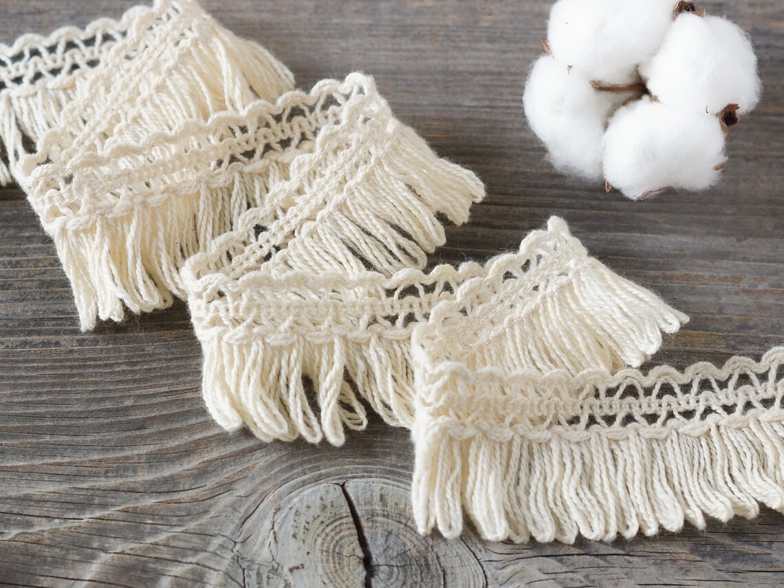 Cotton Fringe Trim 1.57 4cm Boho Style Fringe Trim - Etsy