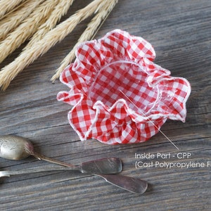 Fabric Jar Covers – Set of 3 Washable & Reusable Cotton Gingham Lid ...