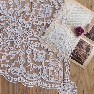 Vintage style french lace doily lace placemat soft white / | Etsy