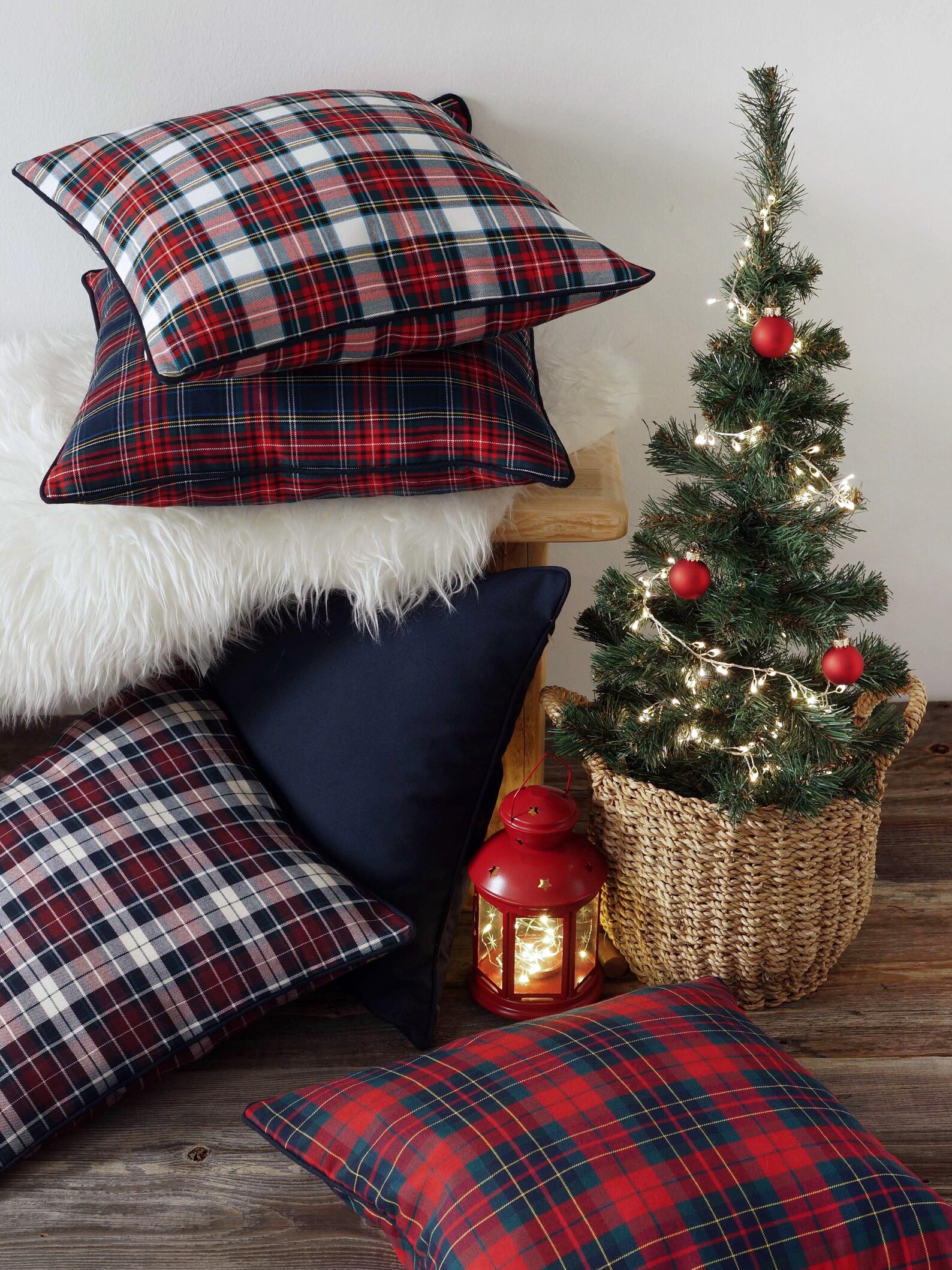 Red Plaid Pillow Cover Christmas 18x18 Red-green Tartan New | Etsy