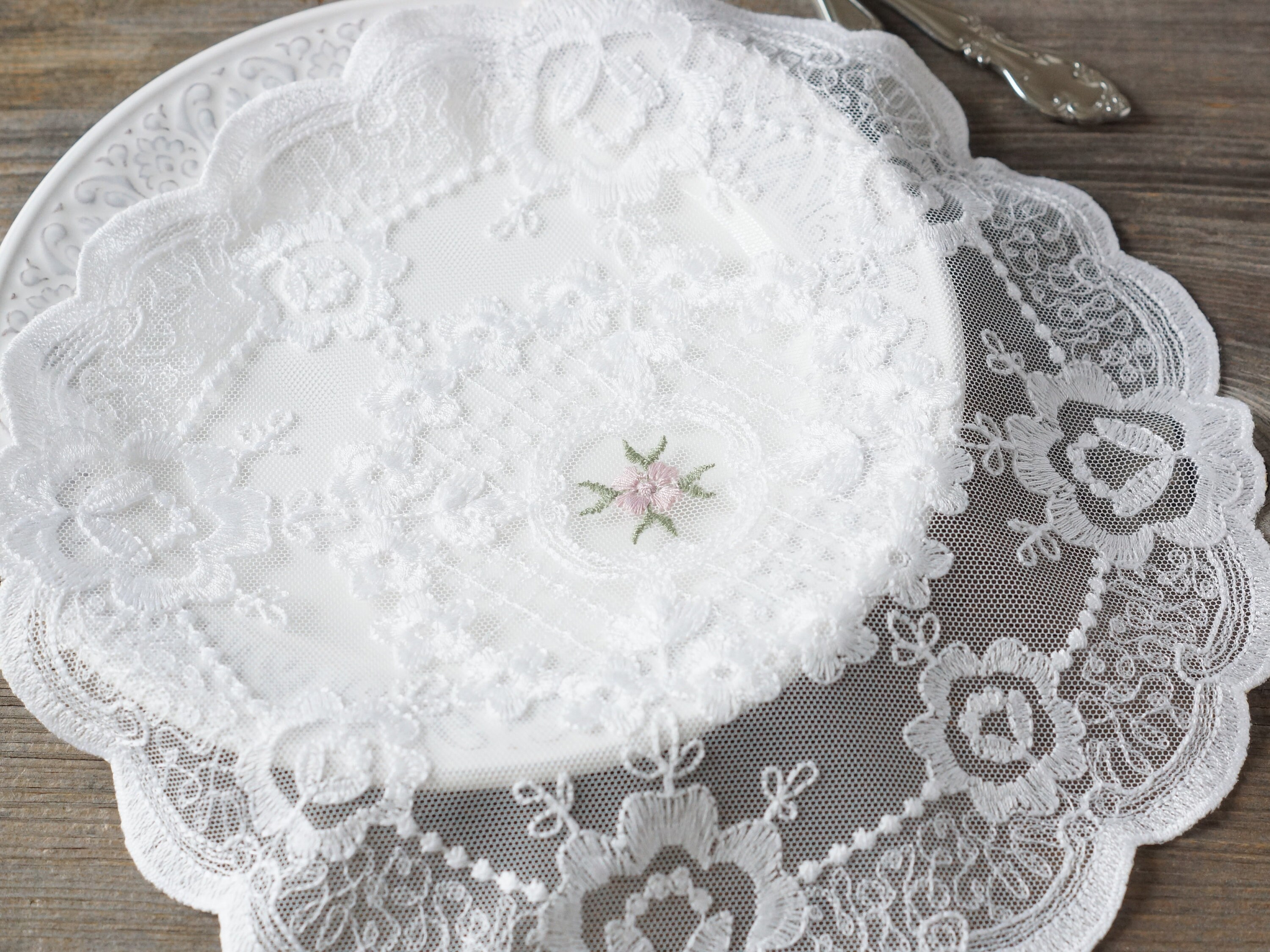 White Round Lace Doily Vintage Style Cotton French Lace Doily - Etsy