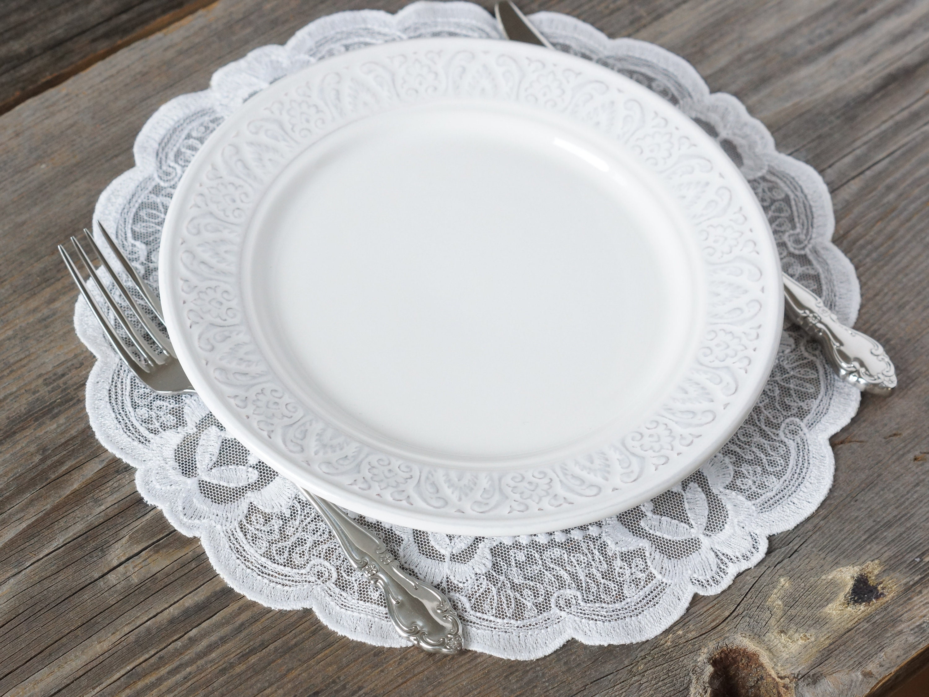 White Round Lace Doily Vintage Style Cotton French Lace Doily - Etsy