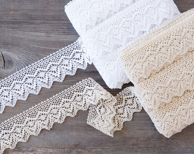 Cotton Crochet Lace Trim by the Yard 1.57 4 Cm for - Etsy