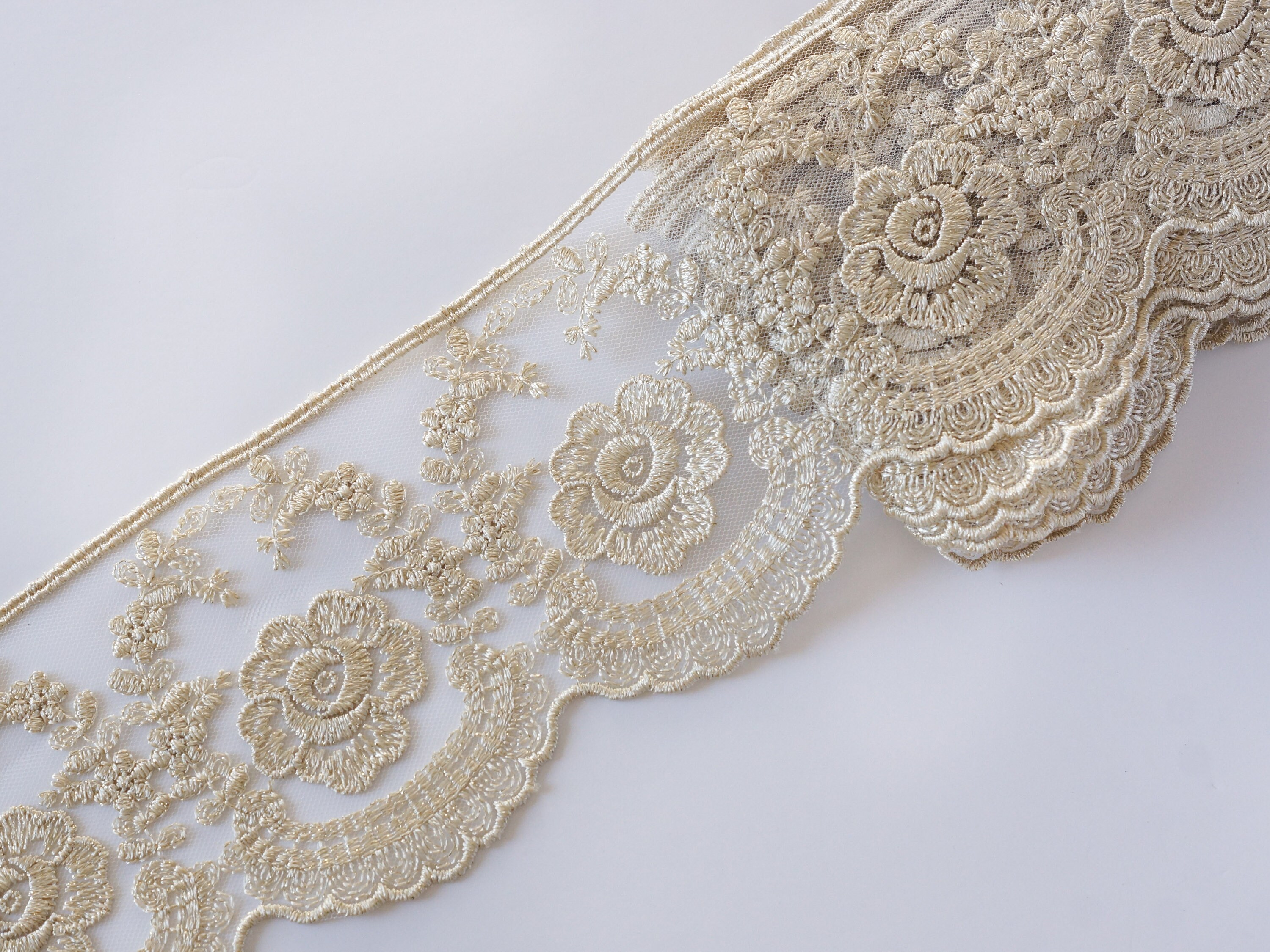 Gold Glitter Lace Trim 3.94 10 Cm Wedding Bridal Lace - Etsy